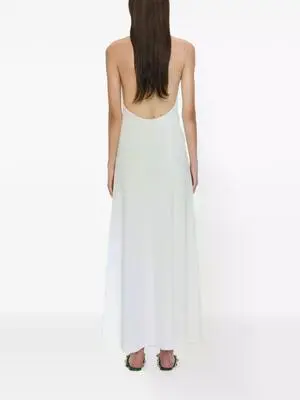 Christopher Esber Crystal-pendant Halterneck Dress - White