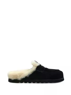 NAKED WOLFE Corded Shearling-lined Loafers - Black