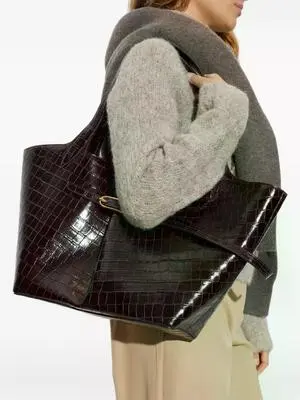 LIFFNER Croc-effect Leather Tote Bag - Red