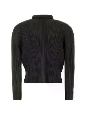 Issey Miyake Pleated Zip-up Jacket - Grey