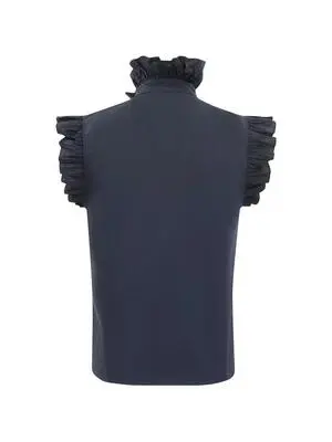 CHRISTY LYNN Marfa Ruffled Sleeveless Top - Blue