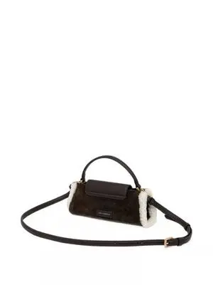 Karl Lagerfeld Shearling-trim Suede Shoulder Bag