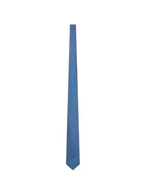 Kiton Geometric-print Silk Tie - Blue
