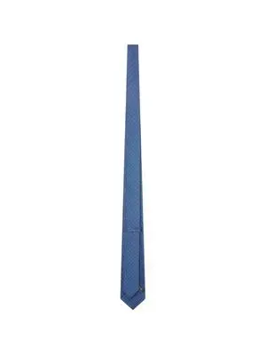 Kiton Geometric-print Silk Tie - Blue
