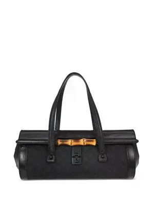 Gucci Bamboo Gg Shoulder Bag - Black