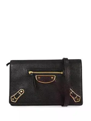 Balenciaga Metallic Edge Leather Chain Wallet