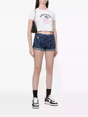 AAPE BY *A BATHING APE Heart-camo Denim Shorts