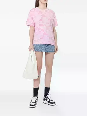 AAPE BY *A BATHING APE Camouflage-print Heart-patch T-shirt - Pink