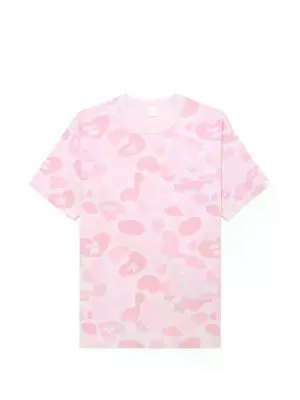 AAPE BY *A BATHING APE Camouflage-print Heart-patch T-shirt - Pink