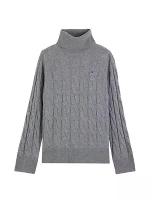 Tommy Hilfiger Cable-knit Roll-neck Sweater - Grey