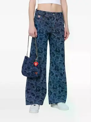 AAPE BY *A BATHING APE All-over Heart-pattern Jeans - Blue