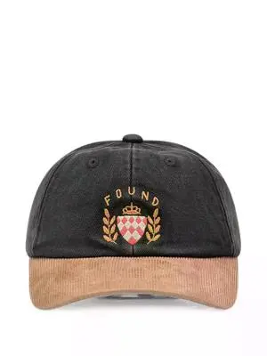 FOUND Logo-embroidered Corduroy-trim Cap - Black