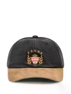FOUND Logo-embroidered Corduroy-trim Cap - Black