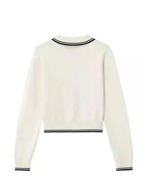 CHOCOOLATE Logo-patch Tipped Cardigan