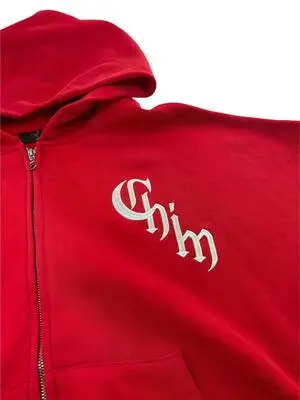 HMDD Chim Logo-embroidered Zip-up Hoodie