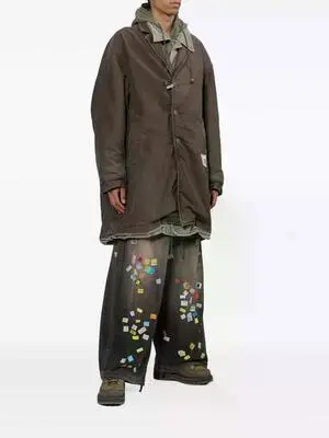 Mihara Yasuhiro Price Tag Sticker-printed Wide Denim Pants