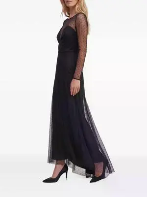 MARCO GABRIELLI ATELIER Polka-dot Sheer-panel Maxi Dress