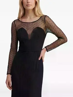 MARCO GABRIELLI ATELIER Polka-dot Sheer-panel Maxi Dress