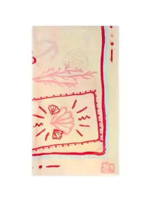 PENNYBLACK Marine-print Frayed Scarf - Neutrals