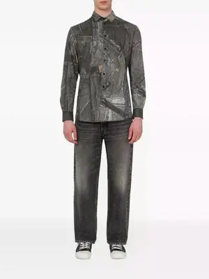 Moschino Trompe-l'oeil Denim-print Shirt