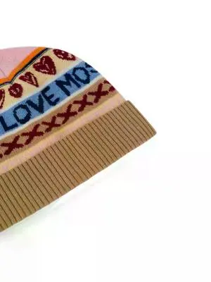 Moschino Logo-intarsia Heart-motif Beanie Hat