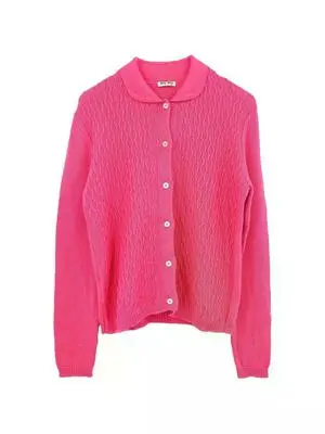 Miu Miu 2019 Cable-knit Peter Pan Collar Cardigan