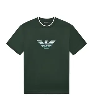 Emporio Armani Eagle Logo Embroidered T-shirt - Green