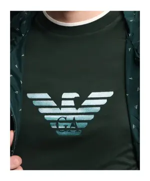 Emporio Armani Eagle Logo Embroidered T-shirt