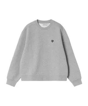 Carhartt Work In Progress Small Heart Patch Sweatshirt - Grey Heather / Black