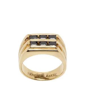 ERNEST W. BAKER Six-stone Ring - Black Stone