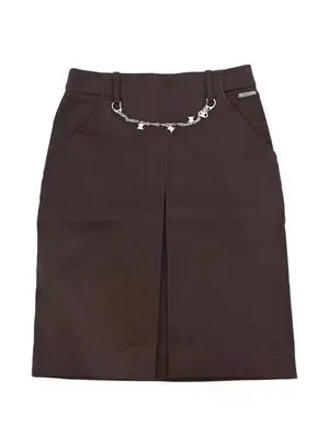 Celine Triomphe Chain-link Pleated Skirt