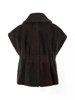 Max Mara Belted Shearling-effect Cape
