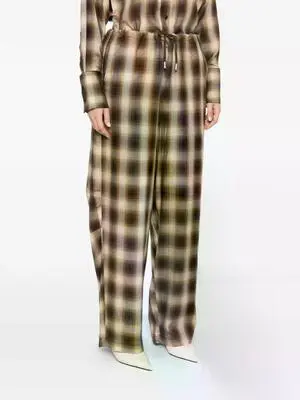 Co Plaid-check Drawstring-waist Trousers
