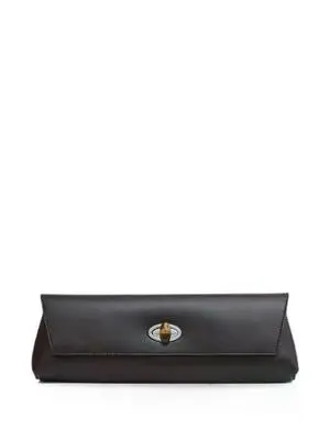 Christopher Esber Buki Leather Clutch Bag - Brown