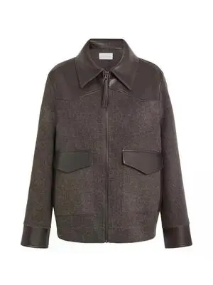 P.a.r.o.s.h Leather-trimmed Zip-up Jacket
