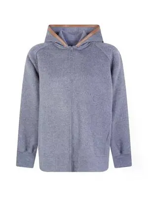 SEMICOUTURE Leather-trim Wool Hoodie