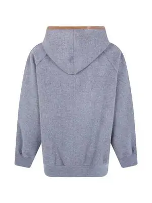 SEMICOUTURE Leather-trim Wool Hoodie