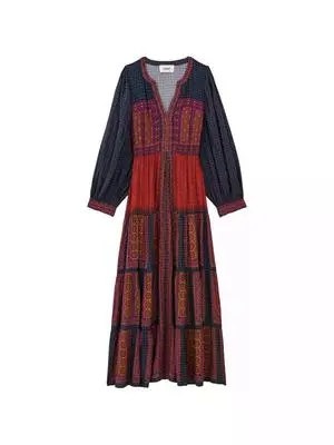 Ba&sh Olly Printed Tiered Midi Dress