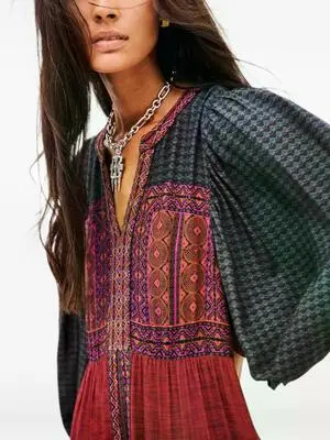 Ba&sh Olly Printed Tiered Midi Dress