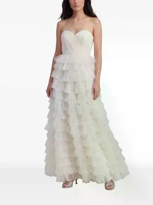 MARCO GABRIELLI ATELIER Strapless Ruffled Maxi Dress