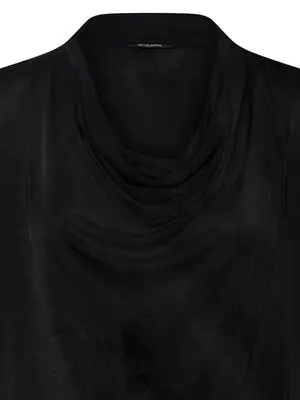 BRUUNS BAZAAR Katkabbginae Draped-neck Short-sleeve Blouse
