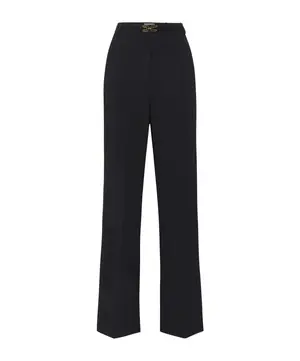 Elisabetta Franchi Satin Banded Crêpe Trousers