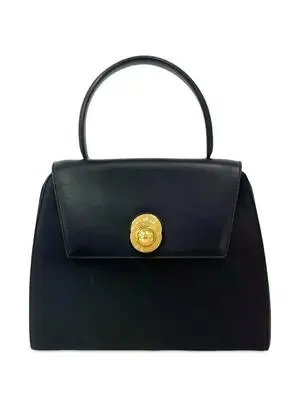 Celine 1990-2010 Calfskin Star Ball Top Handle Bag Satchel - Black