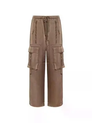 Citizens Of Humanity Andira Satin Cargo-pockets Trousers - Brown