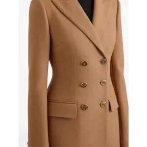 Dolce & Gabbana Dolce Double-breasted Wool Coat - Beige