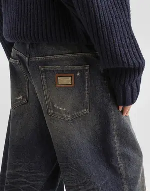 Dolce & Gabbana Dolce Gabbana Straight Leg Distressed Jeans