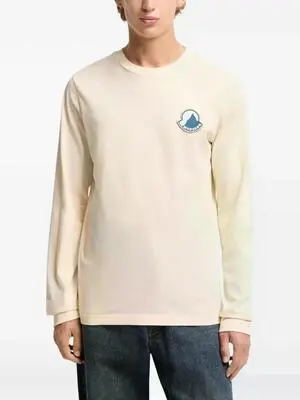 Moncler Logo-patch Long-sleeve T-shirt - Neutrals