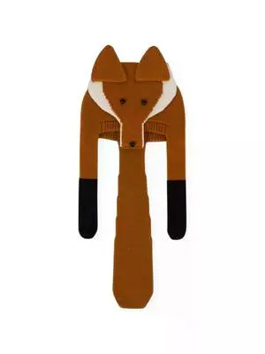 Moschino Fox-motif Wool Beanie Hat - Brown