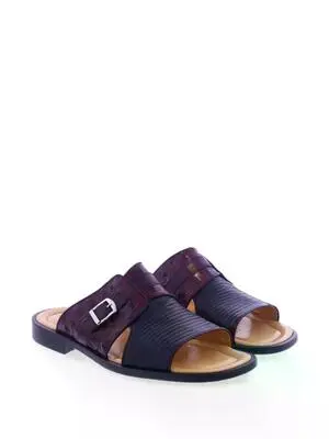 PARIS PUNK Croc-effect Buckled Sandals