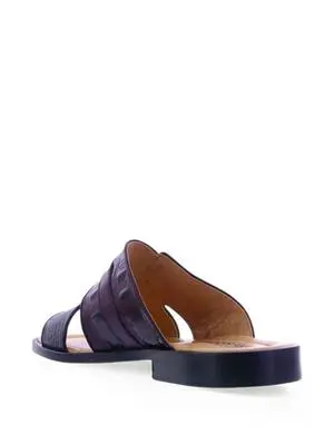 PARIS PUNK Croc-effect Buckled Sandals